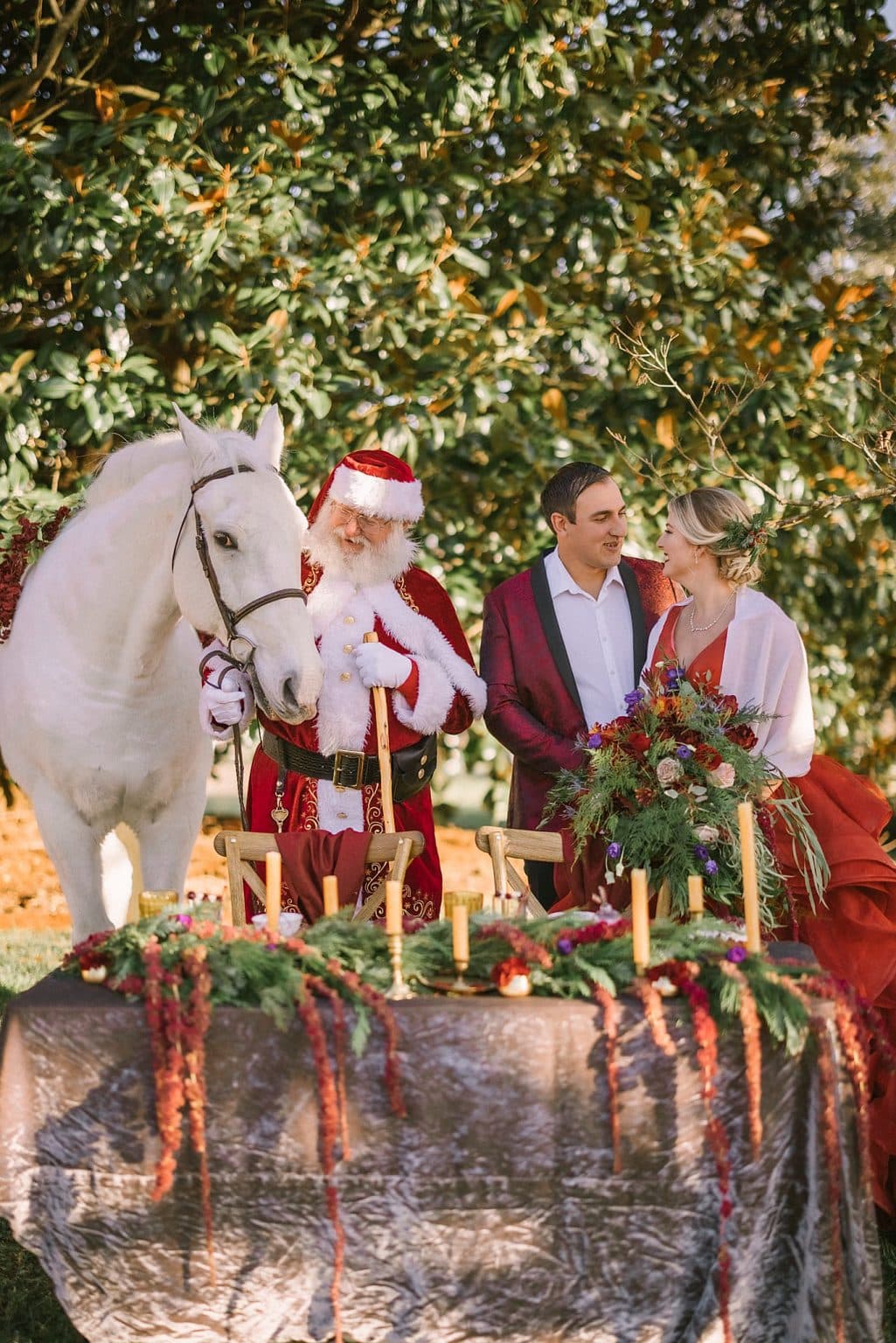 Santa Makes a Surprise Visit in This Christmas Wedding Inspiration